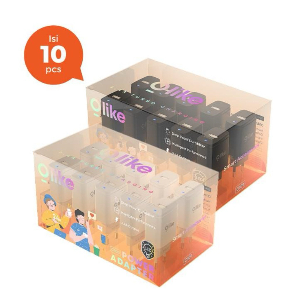 Jual OLIKE Adaptor C109 Fastcharging 2.4A 1 box isi 10pcs | Shopee ...