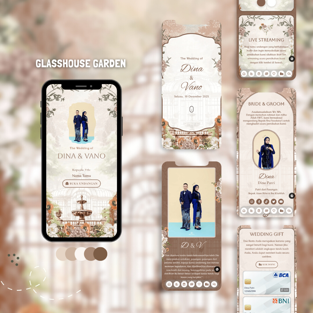 Jual Undangan Pernikahan Digital Premium Tema Garden Motion - Tema ...