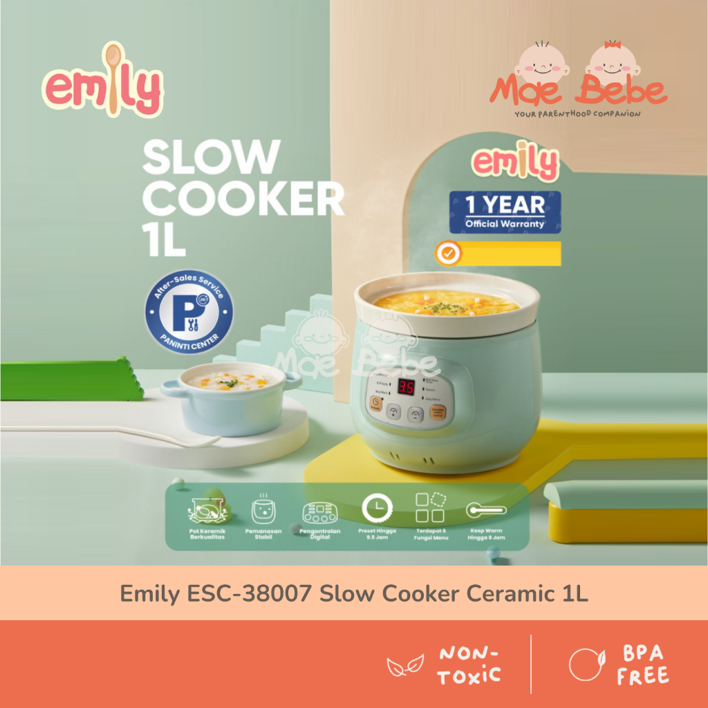 Jual Emily ESC-38007 Slow Cooker Ceramic 1L Panci Keramik Alat Masak ...