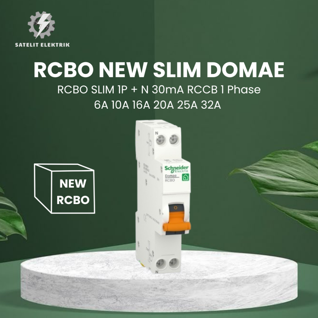 Jual RCBO SLIM NEW DOMAE + N 30mA RCCB 1 Phase 6A 10A 16A 20A 25A 32A ...