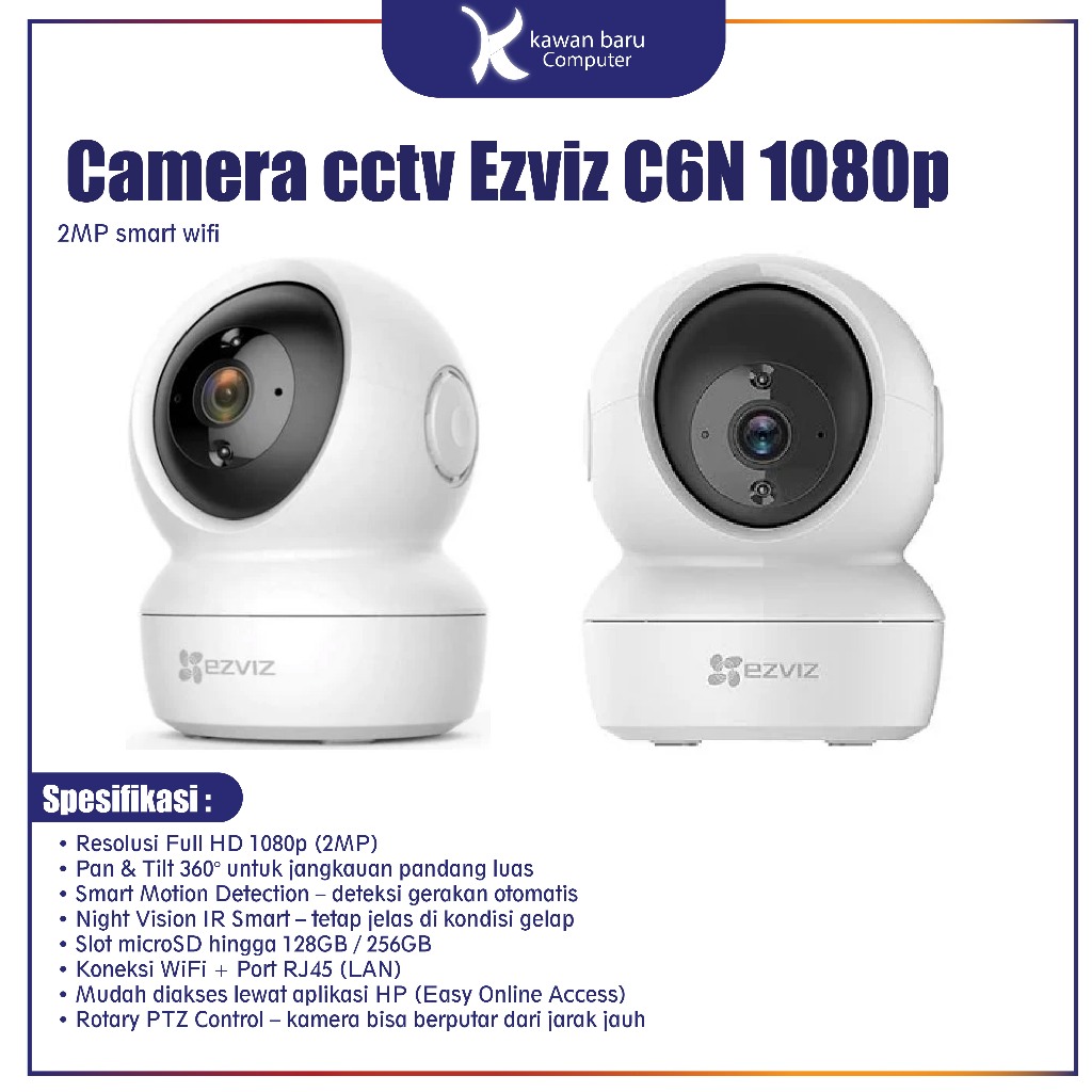 Jual Ezviz C6N 2MP Smart Wifi Pan Tilt IP Camera CCTV Indoor 1080p ...