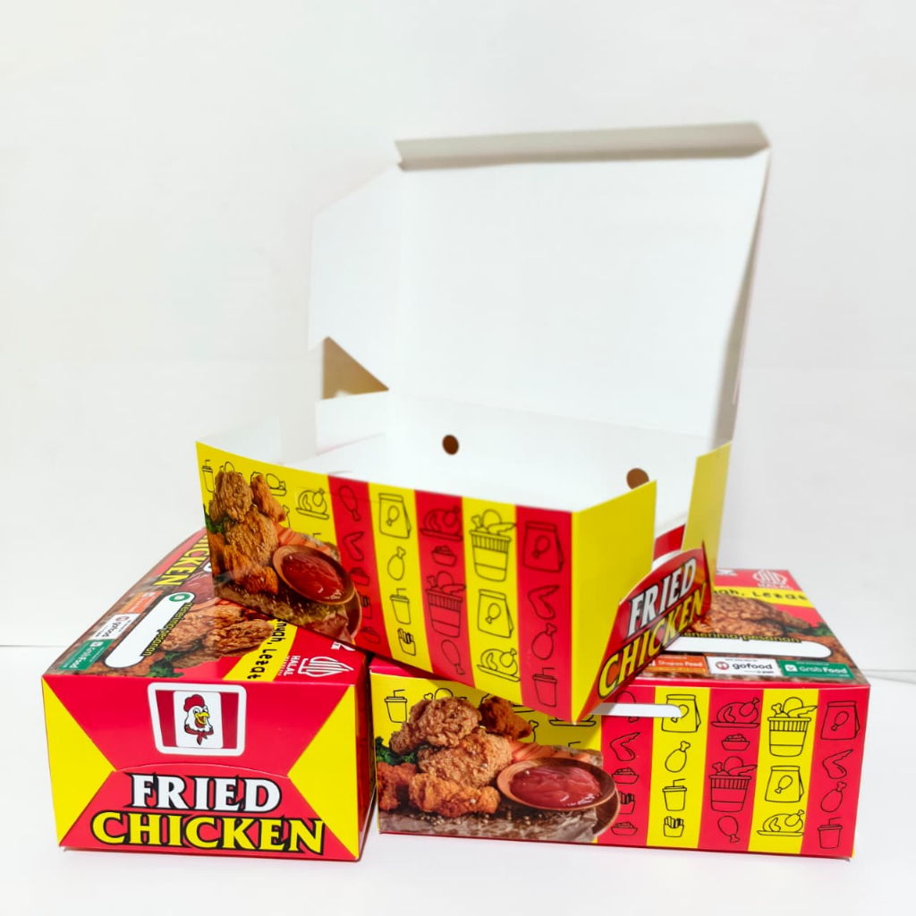 Jual BOX KFC FRIED CHICKEN 17X11X7 ivory Laminasi motif ayam full color ...