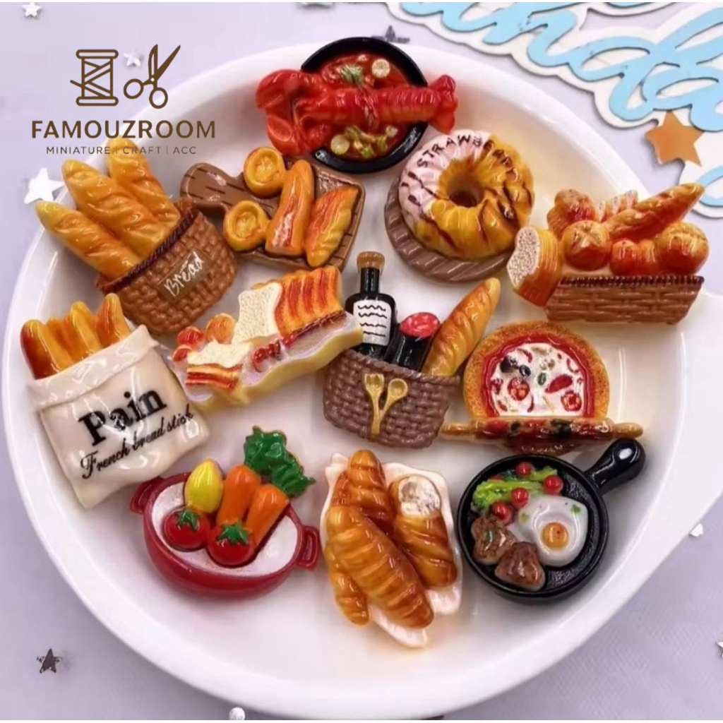 Jual Miniatur Resin Roti Baguette - Miniatur Food Charm Makanan Roti ...