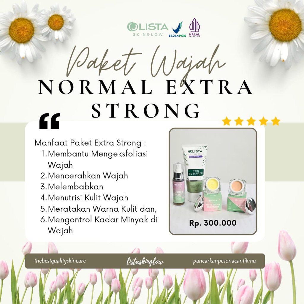 Jual PAKET NORMAL EXTRA GLOW / EXTRA STRONG Lista Skin Glow | Shopee ...