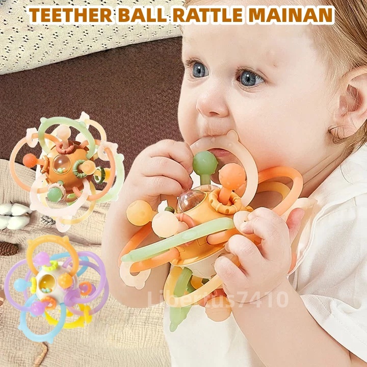 Jual Bola Genggam Bayi Mainan Silikon Teether Bayi Untuk Usia 0-1 Tahun ...