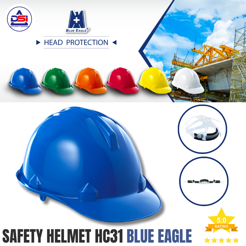 Jual Safety Helmet Blue Eagle HC31 Original EN397 - Helm Safety 6 Point ...