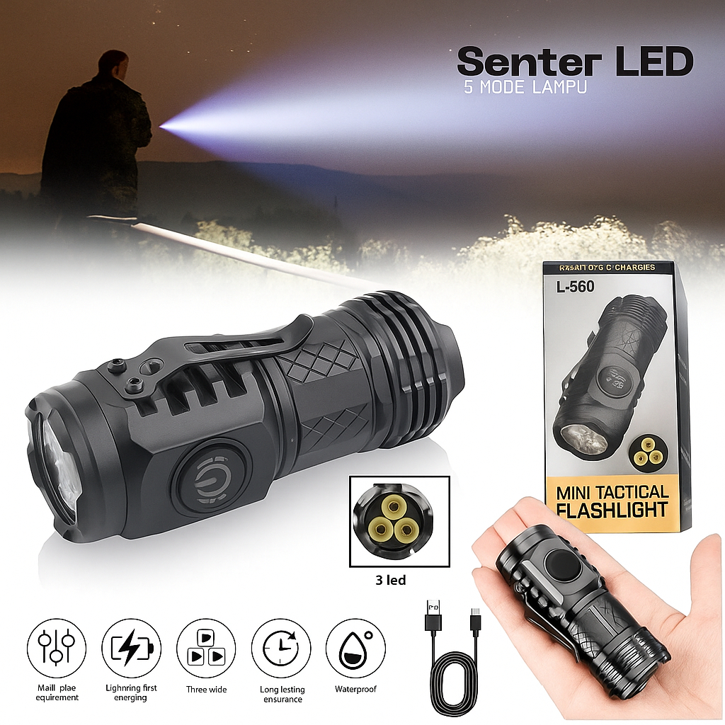 Jual Senter LED Super Terang Senter LED Super Terang Jarak Jauh Center ...
