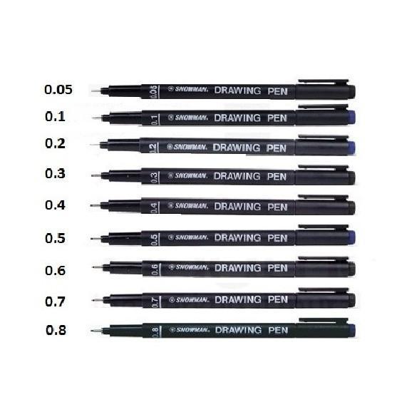 Jual Snowman Drawing Pen / Pulpen 0.05mm - 3.0mm ( HARGA 1 BUAH ...