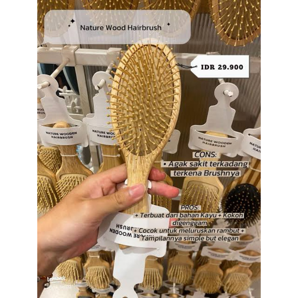 Jual Sisir MINISO Nature Wooden Series Sisir Rambut Gagang Kayu Alami ...