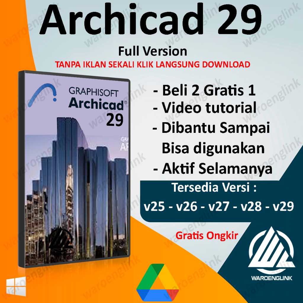 Jual Archicad ArchiCAD 29 Terbaru 2026 Full Version Video Tutorial