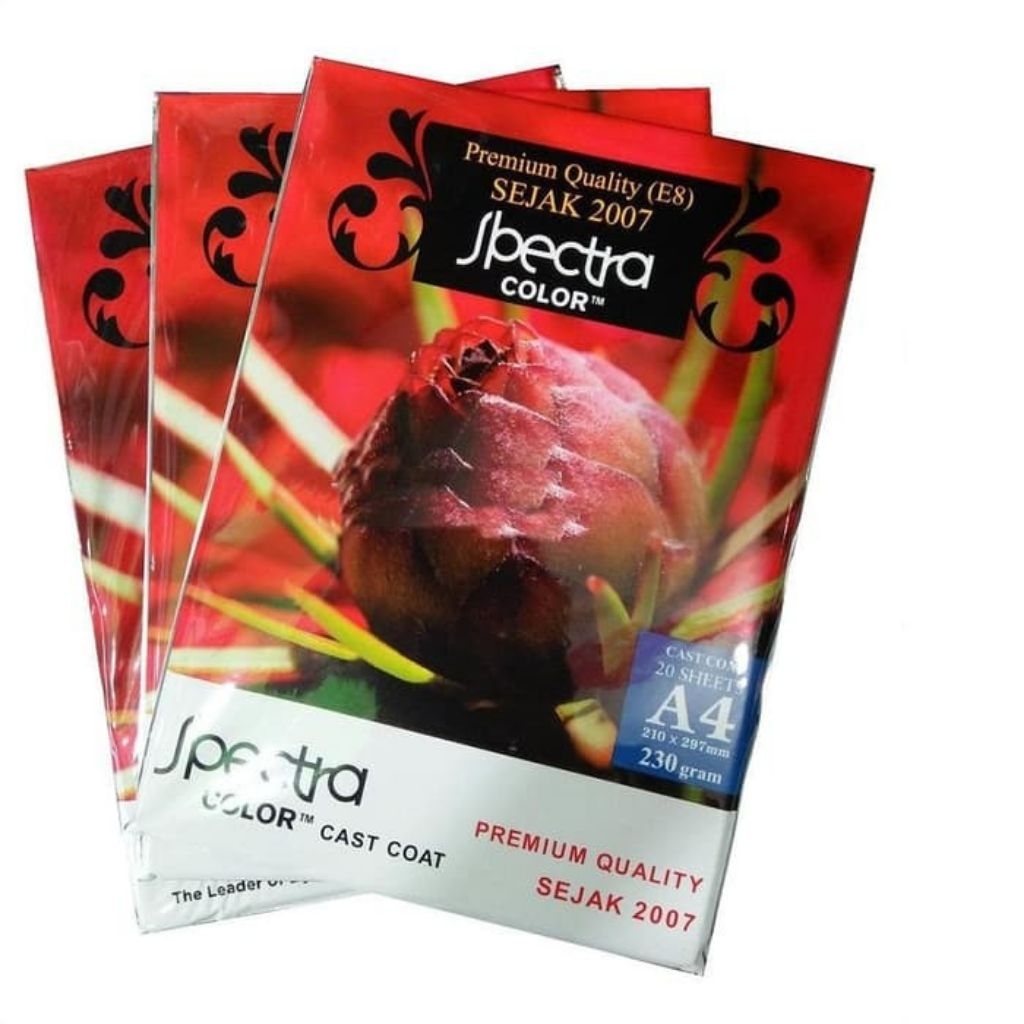 Jual KERTAS PHOTO PAPER SPECTRA COLOR CAST COAT 20 SHEET A4 | Shopee ...