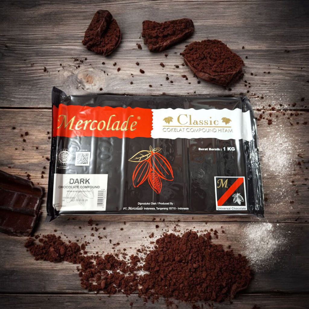 Jual Mercolade Dark Choco 1kg Coklat tambahan Baking Coklat topping ...