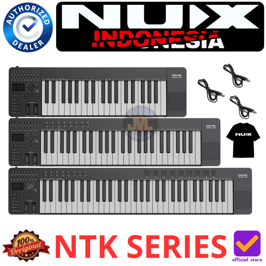 Jual NUX NTK-37 NTK-49 NTK-61 NTK Series MIDI Keyboard Controller ...