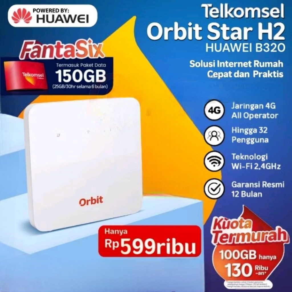 Jual Modem Orbit Star H2 Huawei B320-923 Modem Router 4G LTE Home ...