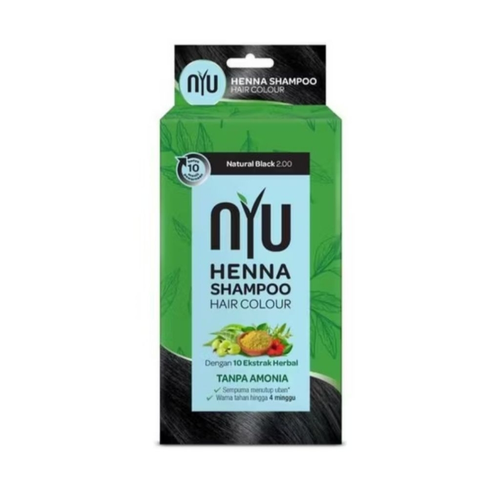 Jual NYU HENNA SHAMPOO HAIR COLOUR NATURAL BLACK | Shopee Indonesia