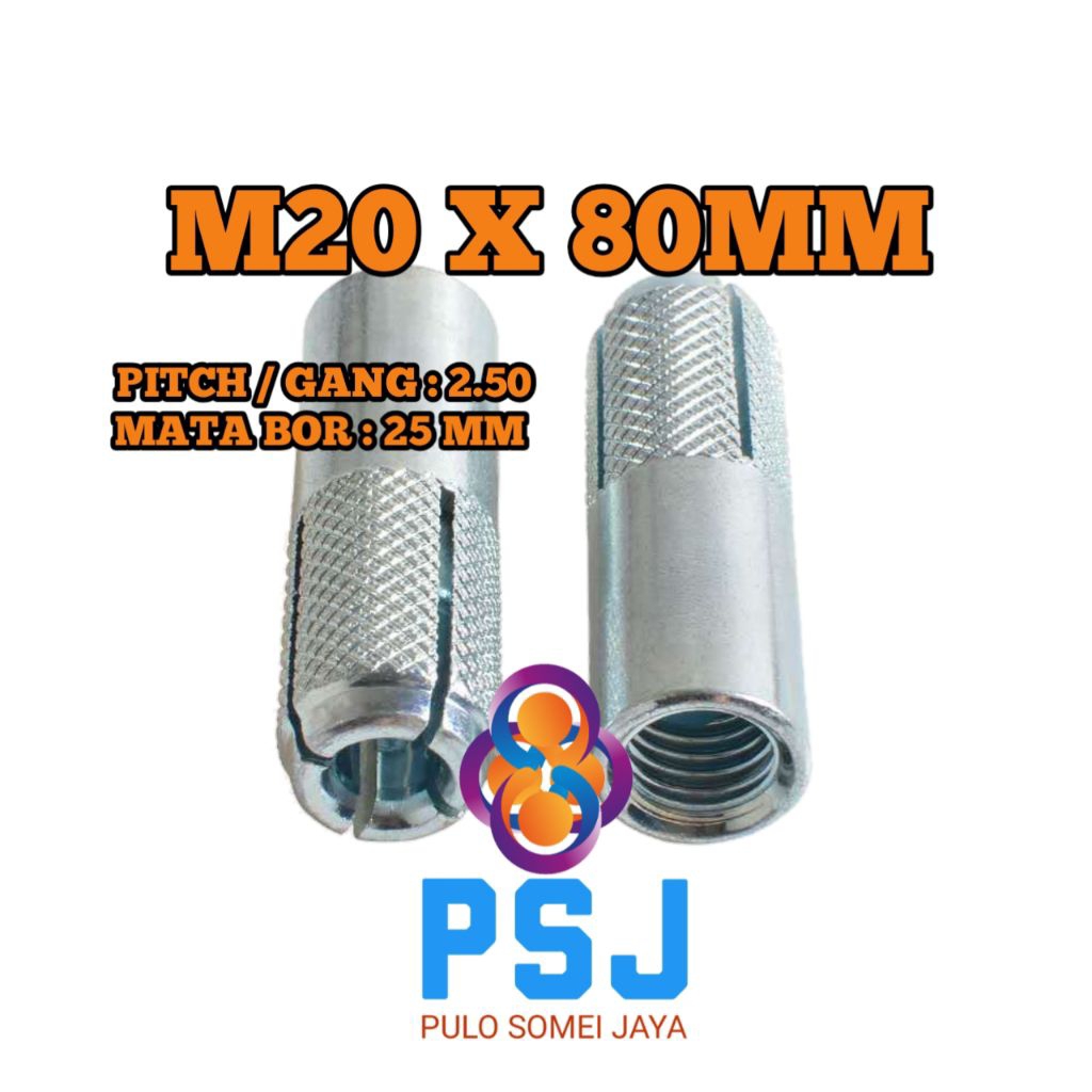 Jual Dynaset M20 x 80 MM Galvanis / Drop In Anchor - Dynaset Mata Bor ...
