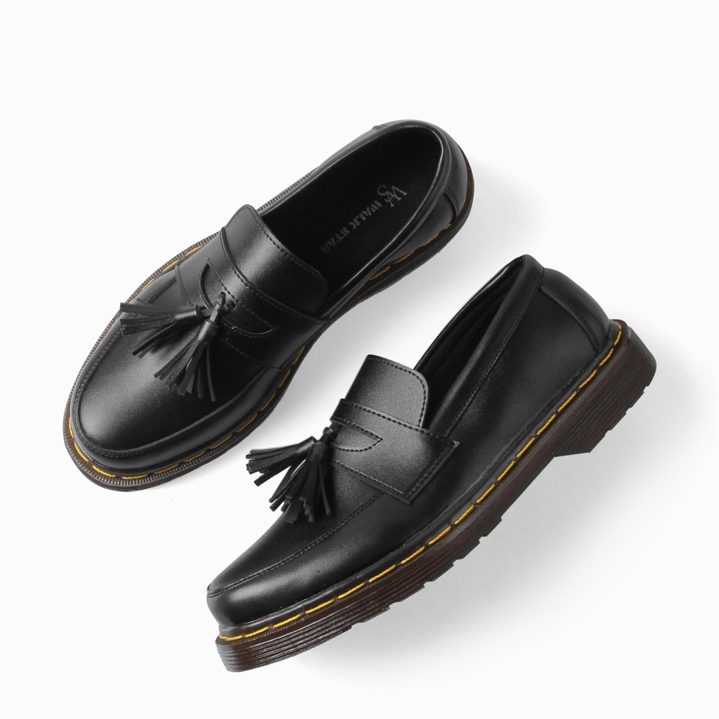 Jual Sepatu Loafers Casual Pria Hitam - Coklat Bahan Kulit Sintetis ...