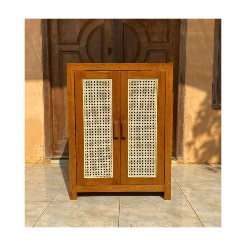 Jual Rak Sepatu Kayu Jati Rotan | Shopee Indonesia