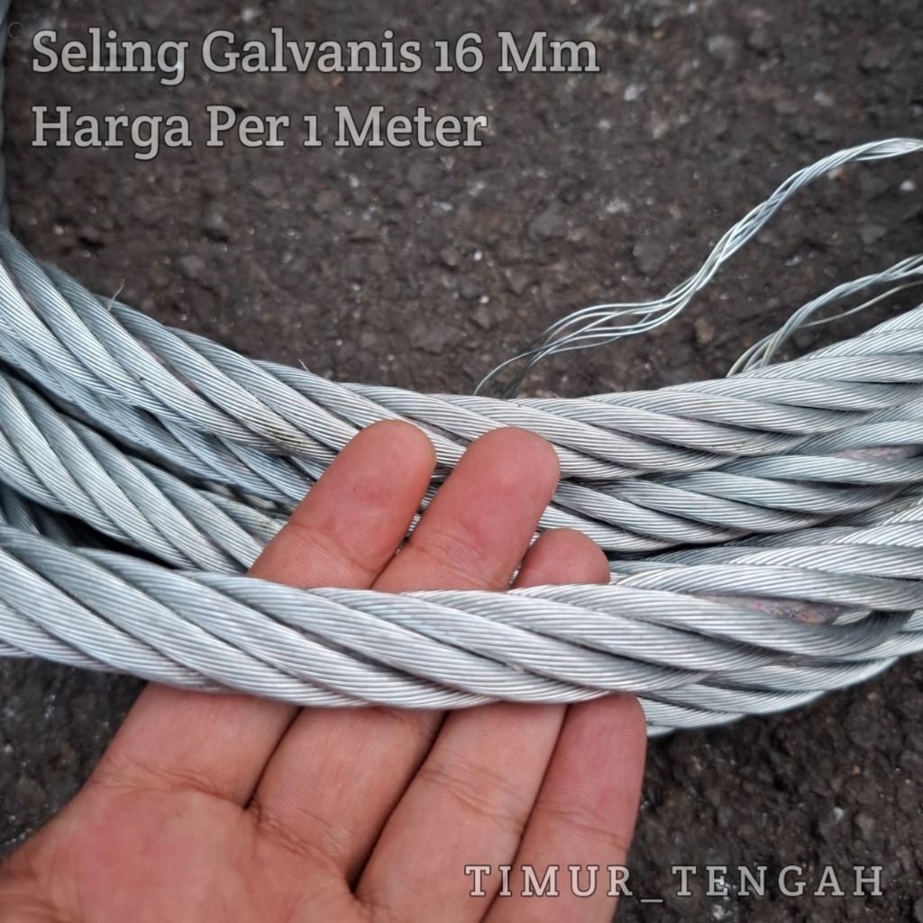 Jual Kawat Seling Galvanis 16 Mm Wire Rope Sling Galvanis 16Mm | Shopee ...