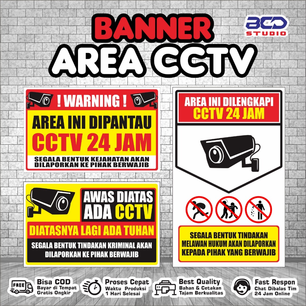 Jual BANNER AREA CCTV 24 JAM || SPANDUK PAPAN PERINGATAN DIPANTAU ...