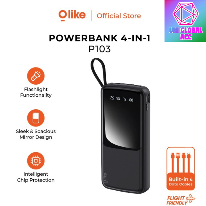 Jual Olike P103 Powerbank 10000mAh 4 in 1 Micro USB-C & USB A Lightning ...