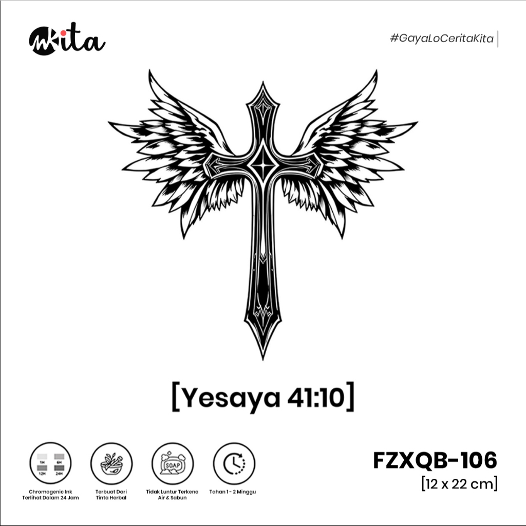 Jual INKITA-Tatto Semi Permanen Salib Tato Temporer Bunda Maria Yesus ...