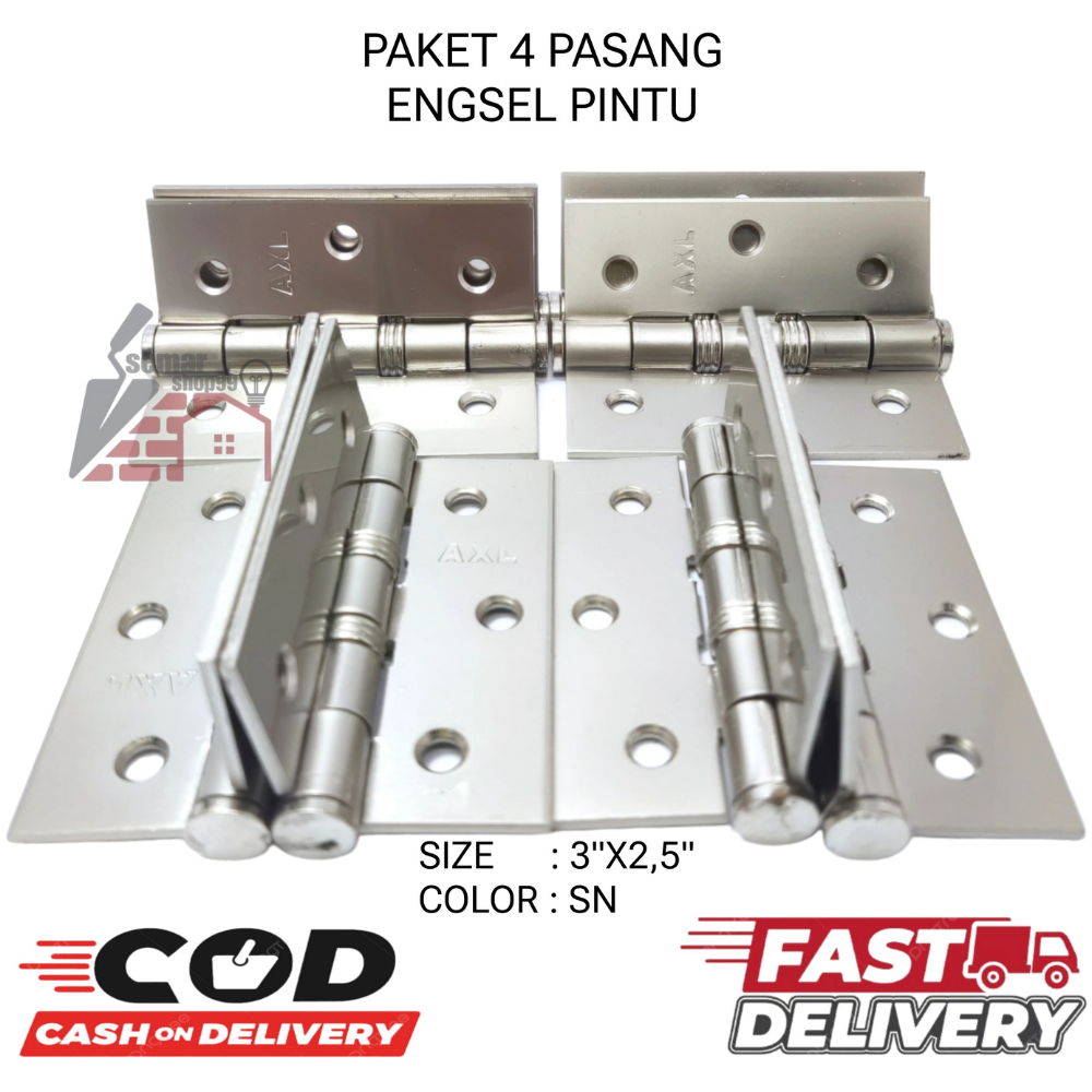 Jual Engsel 3" PAKET 4 PASANG ( ISI 8 PCS ) / Engsel Stainless Steel ...