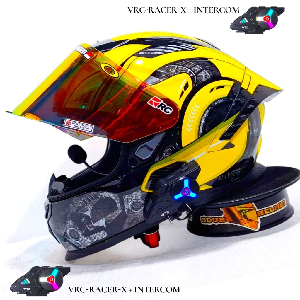 Jual Helm full face Vrc motif Bumbelbee free Intercom paket ganteng ...