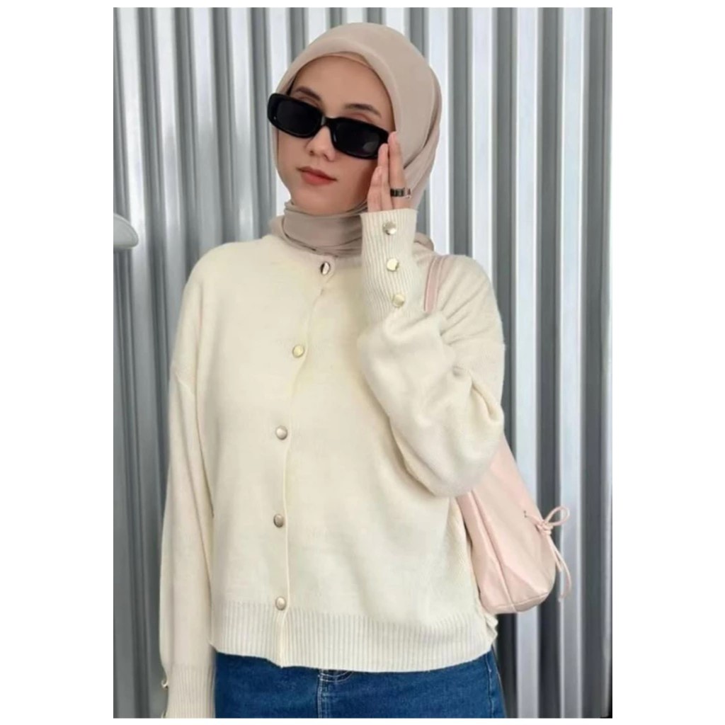 Jual CARDIGAN RAJUT KANCING INARA baju atsan wanita | Shopee Indonesia