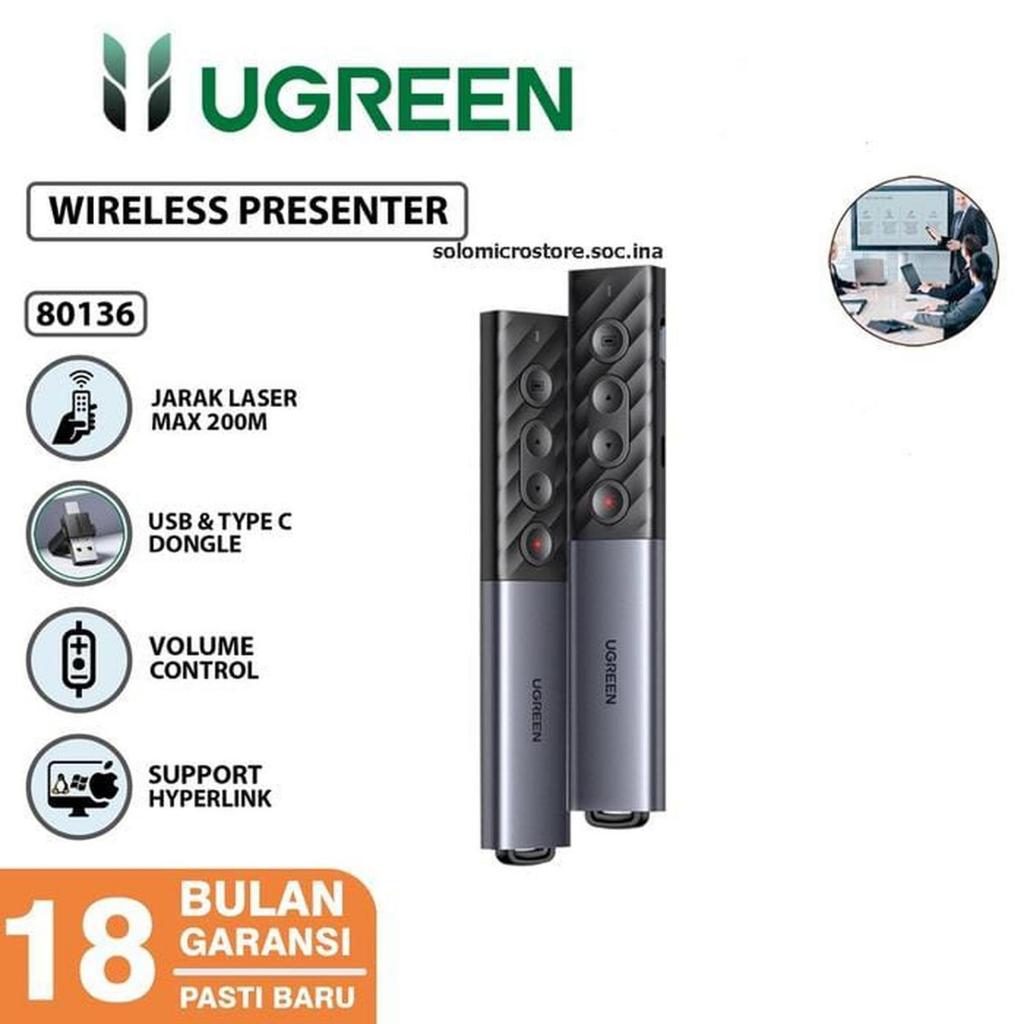 Jual UGREEN 80136 Laser Pointer Wireless Presenter Dual Dongle USB A+USB C | Shopee Indonesia
