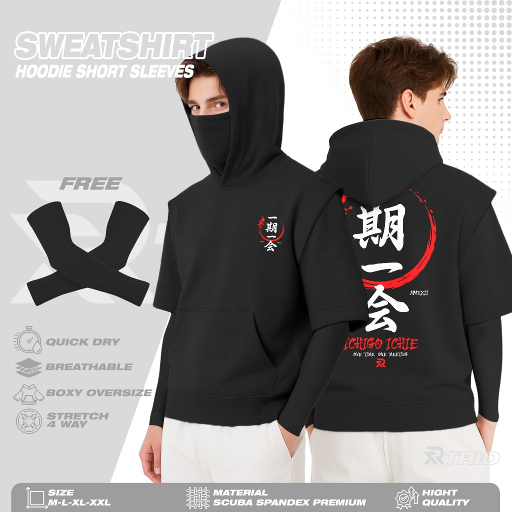 Jual THEREAL.ID - Jaket Hoodie Lengan Pendek Hoodie Sleeve Pria Sablon ...