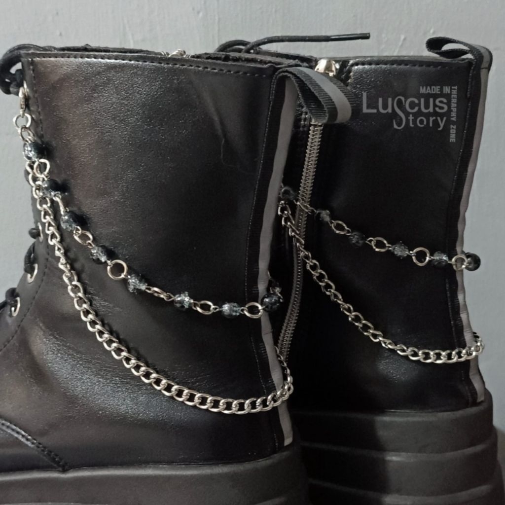 Jual ABE 2 Layer Boots Chain Shoes Charm Aksesoris Rantai Sepatu Y2k ...