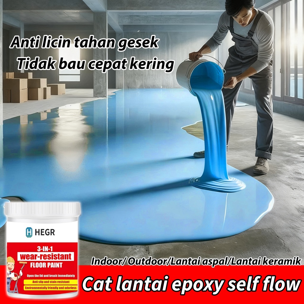 Jual Estetik!!3 IN 1 Cat Lantai Epoxy Self Flow 1kg Tahan gesek dan ...