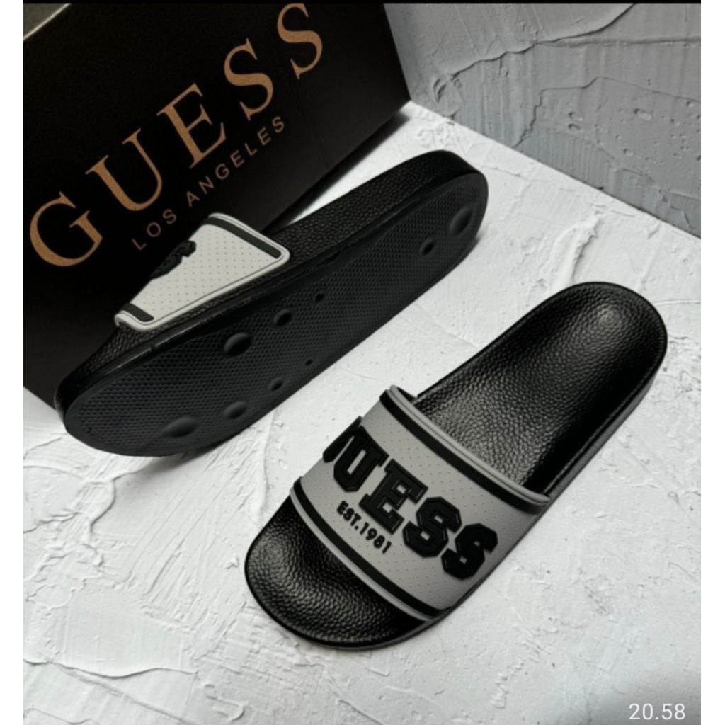 Jual sandal slop kekinian guess premium pria/wanita kece abizz | Shopee ...