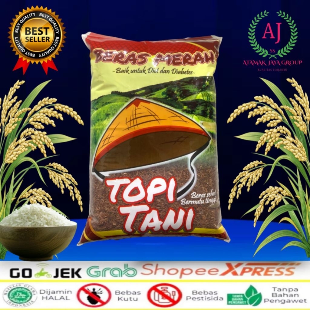 Jual Beras Merah Cap Topi Tani Organik 3 Kg 5 Kg 10 Kg | Shopee Indonesia