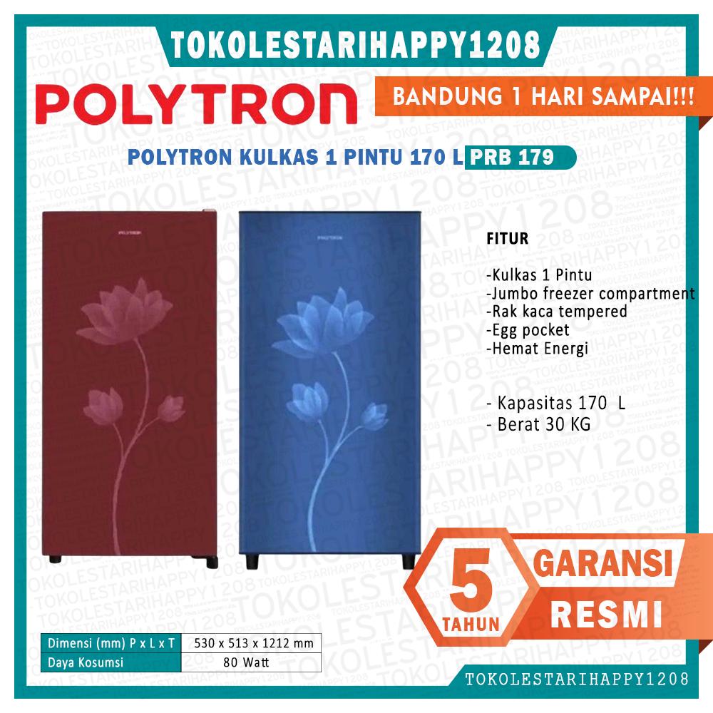 Jual KULKAS POLYTRON 1 PINTU POLYTRON 170 LITER PRB 177/179 GARANSI ...