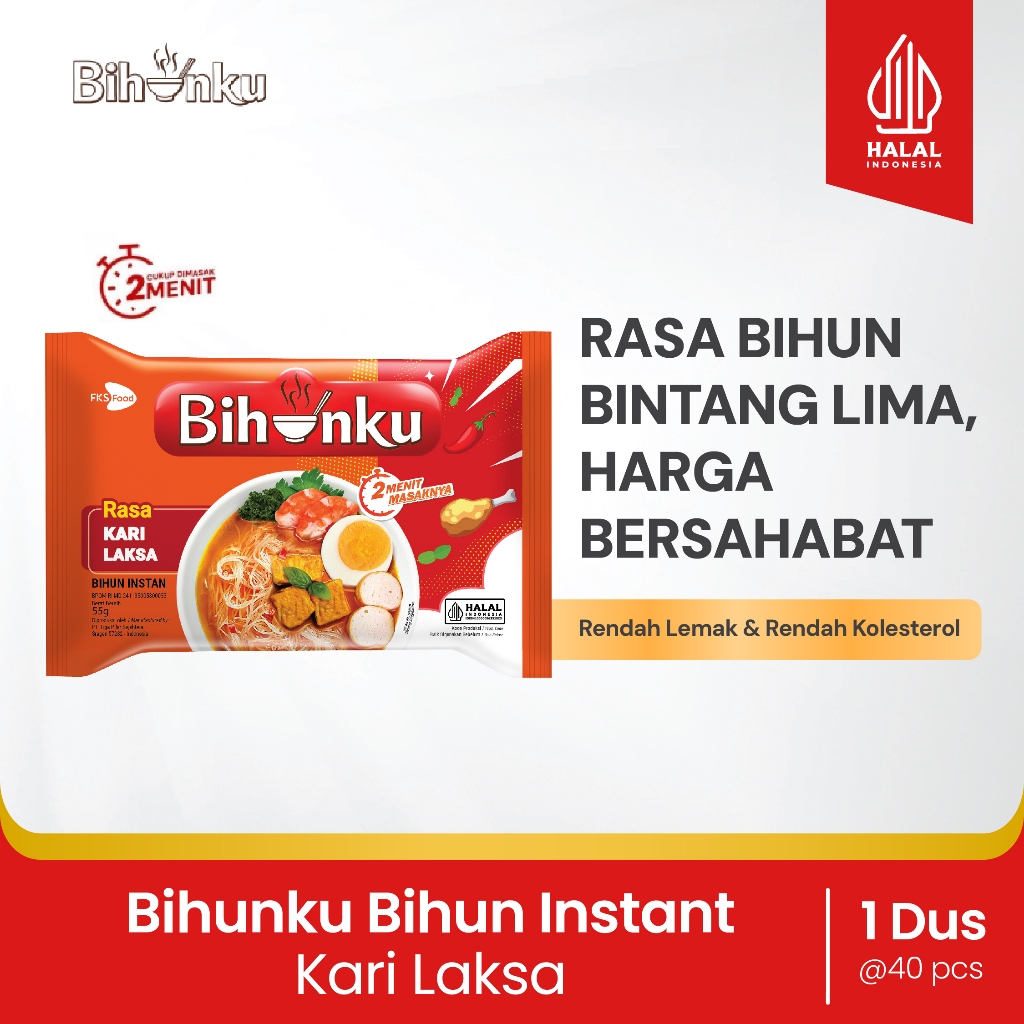 Jual Bihunku Instan - Kari Laksa - 55gr (1 Karton/40 Pcs) | Shopee ...