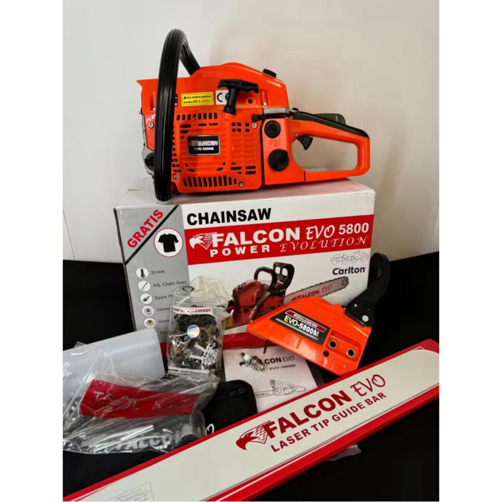 Jual Mesin Chainsaw Senso Gergaji Mesin FALCON EVO 5800 Bar 22 Inch ...