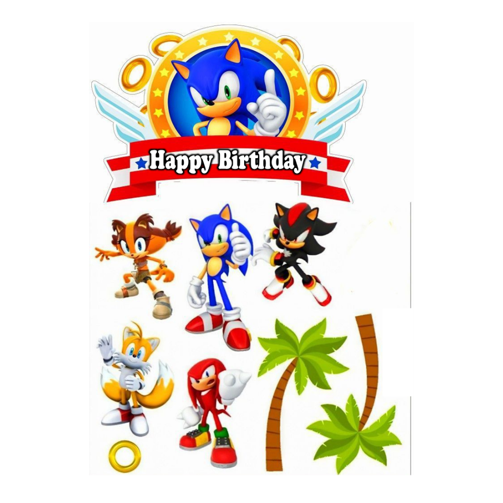 Jual Topper Cake Tema SONIC Custom | Topper ULTAH Sonic | Hiasan Kue ...