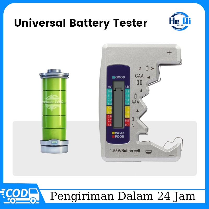 Jual HQ COD General Battery Test Checker / Universal Battery Tester LCD ...