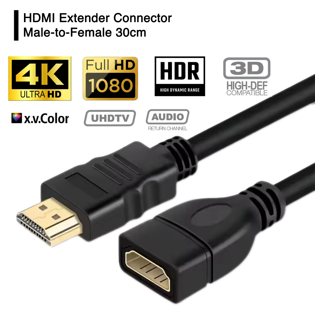 Jual Kabel HDMI Extension Extender Male To Female 30 cm | Shopee Indonesia