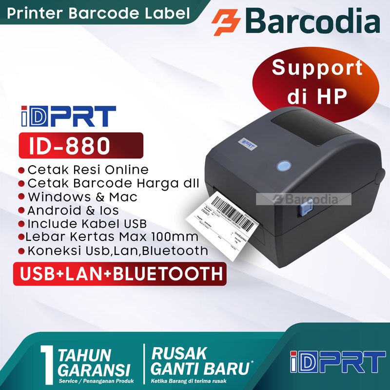 Jual Barcodia Printer Barcode Label Thermal IDPRT ID880 Usb Lan ...