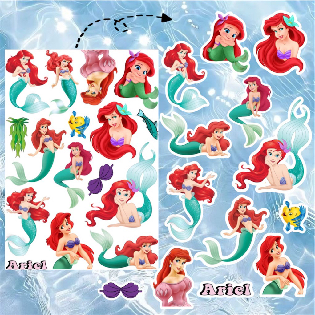 Jual Sticker Mermaid Ariel ( Sudah Cutting ) / Stiker Mermaid Disnep ...