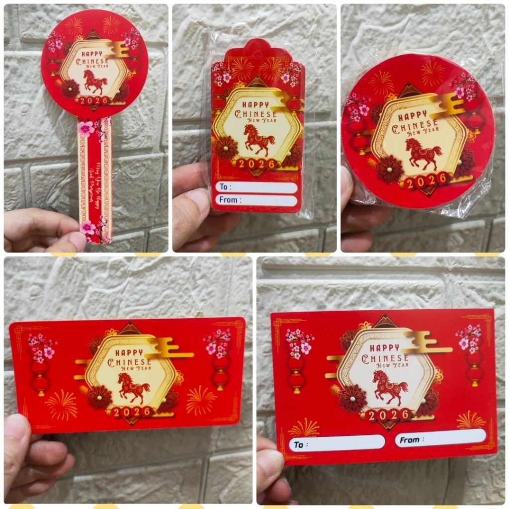 Jual Kartu Ucapan Imlek Stiker Imlek Tahun Kuda CNY 2026 Stiker Toples ...