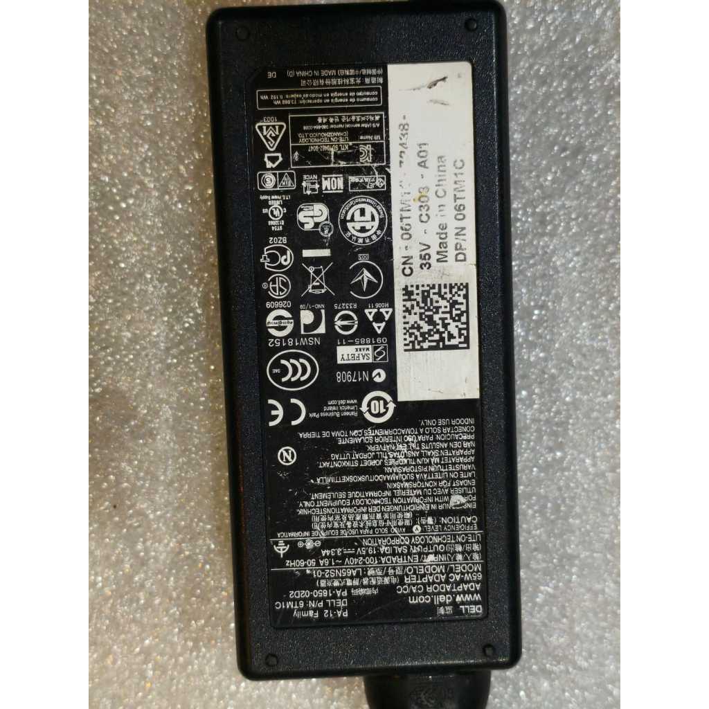 Jual Adaptor Charger Laptop DELL Original Colokan Jarum 19.5V 65W Lampu ...