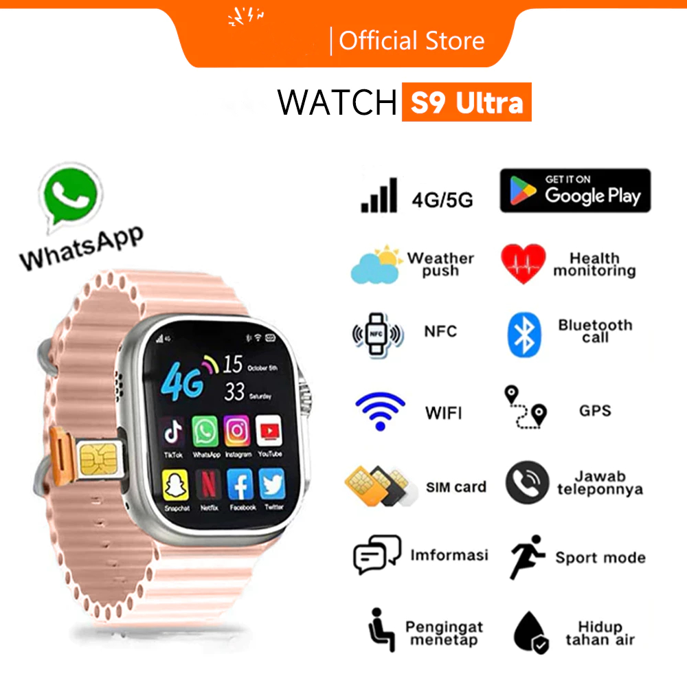 Jual Jam tangan pintar S9 Ultra Pro Sim Card Support 4G/5G Smartwatch ...