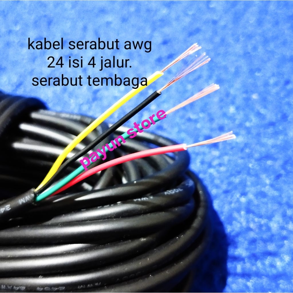 Jual Kabel AWG 24 4 Jalur / Kabel AWG24 Isi 4 Sudah Dilapis Selongsong ...