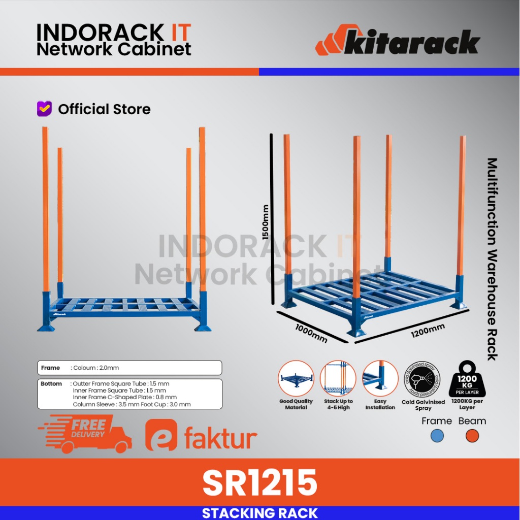 Jual Kitarack Rak Pallet Susun 1.2Ton/Staking foldable Stacking Rak ...