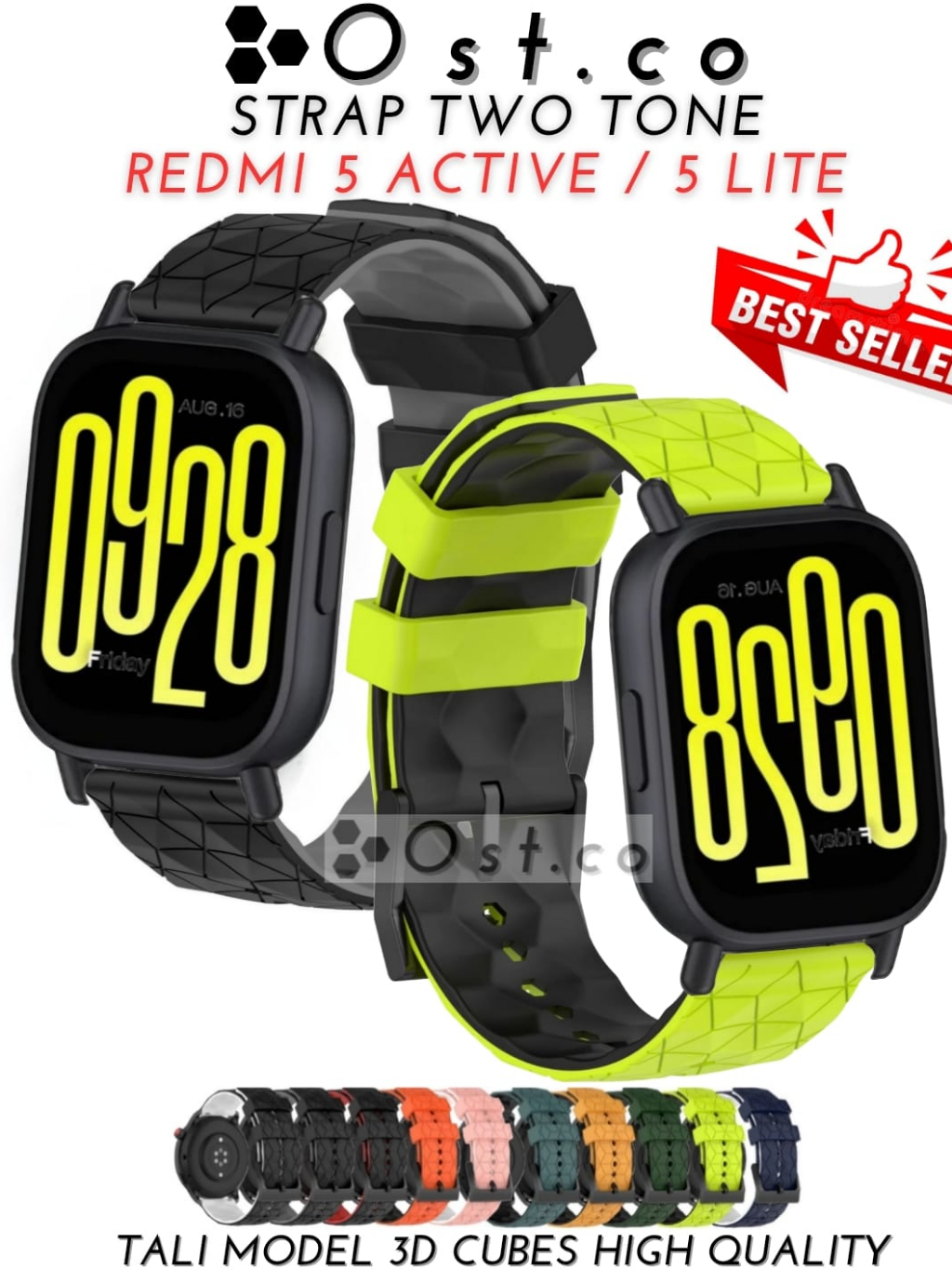 Jual Strap Redmi Watch 5 Active 5 Lite Model 3D Cubes Tali SIlicone ...