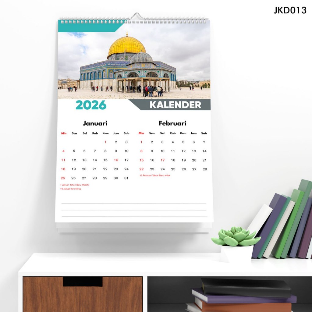 Jual Kalender Dinding Kalender Duduk 2026 Tema Islami Dan Tema Bunga ...